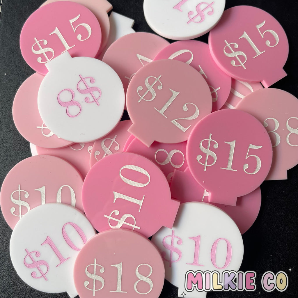 Acrylic Price Tags - Milkie Co