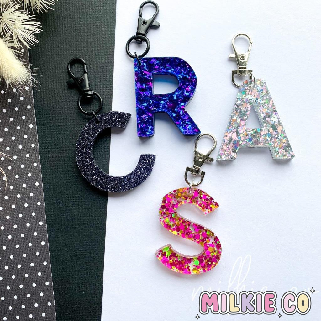 Personalised Letter Keychain | Custom Acrylic | Milkie Co